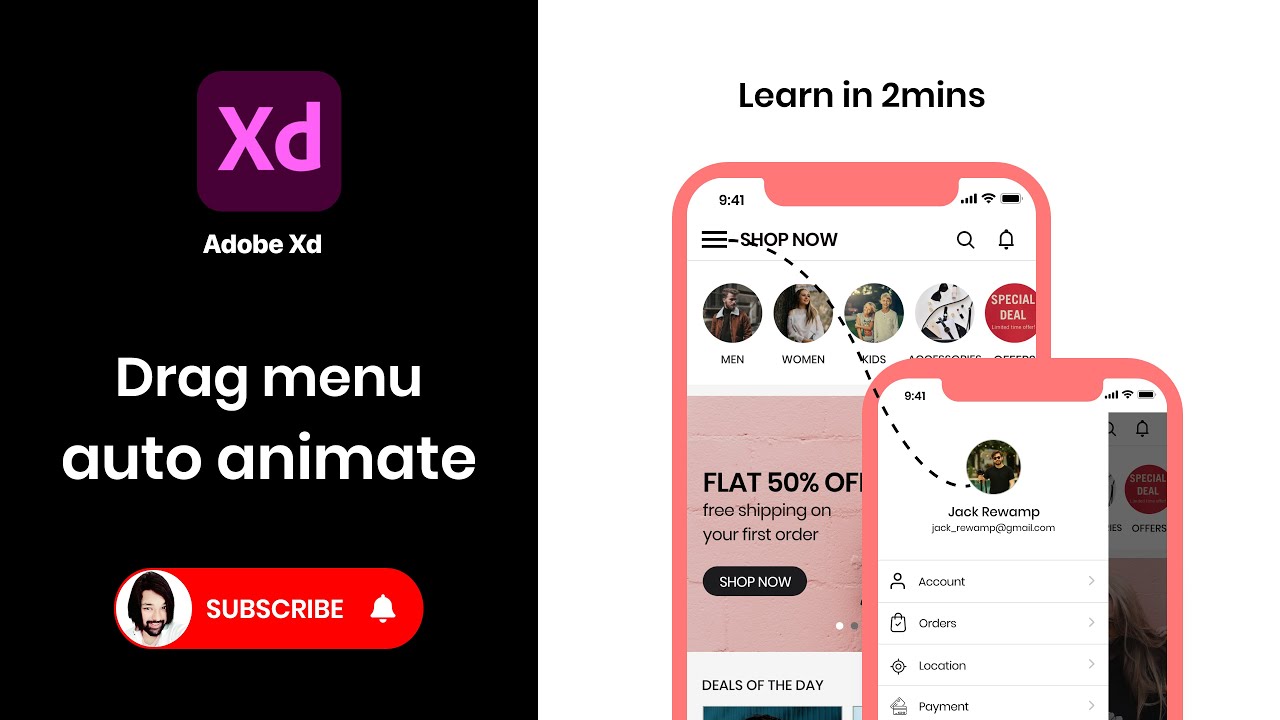 Drag menu animation - Adobe XD #trending #shorts #design #ui #adobe ...