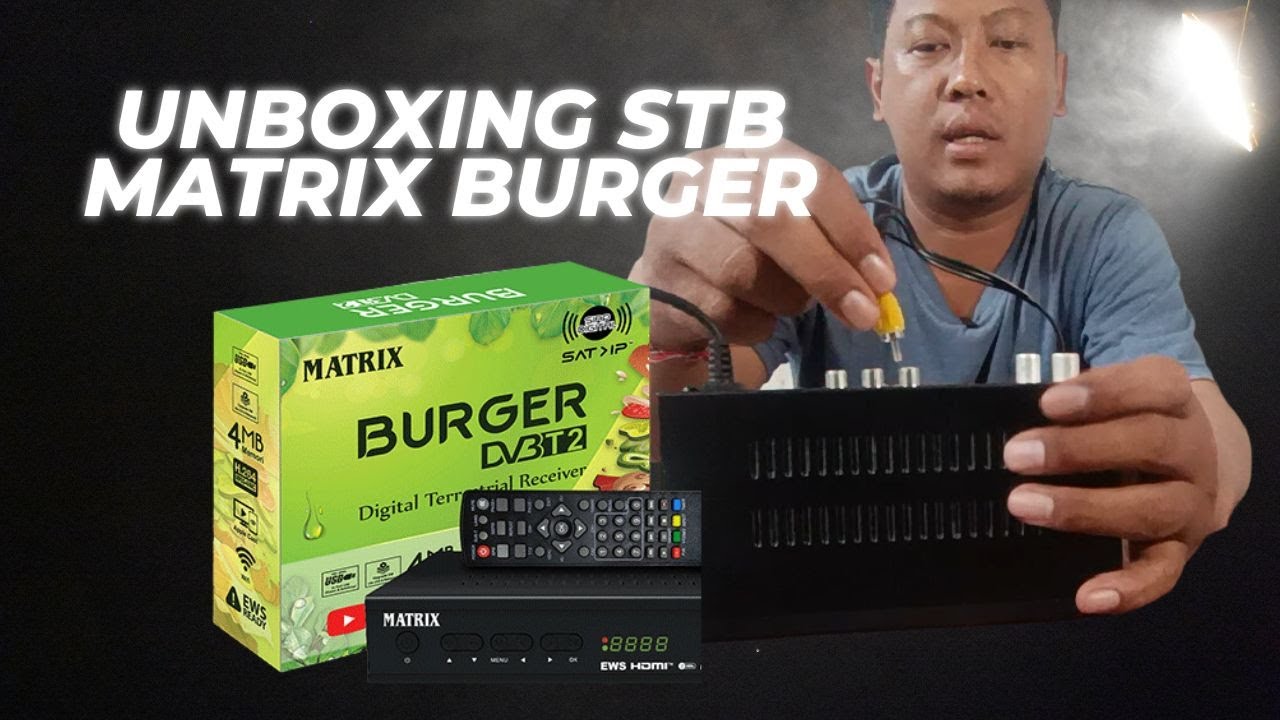 Unboxing Set Top Box Matrix Burger DVBT2 | Matrix Hijau - YouTube