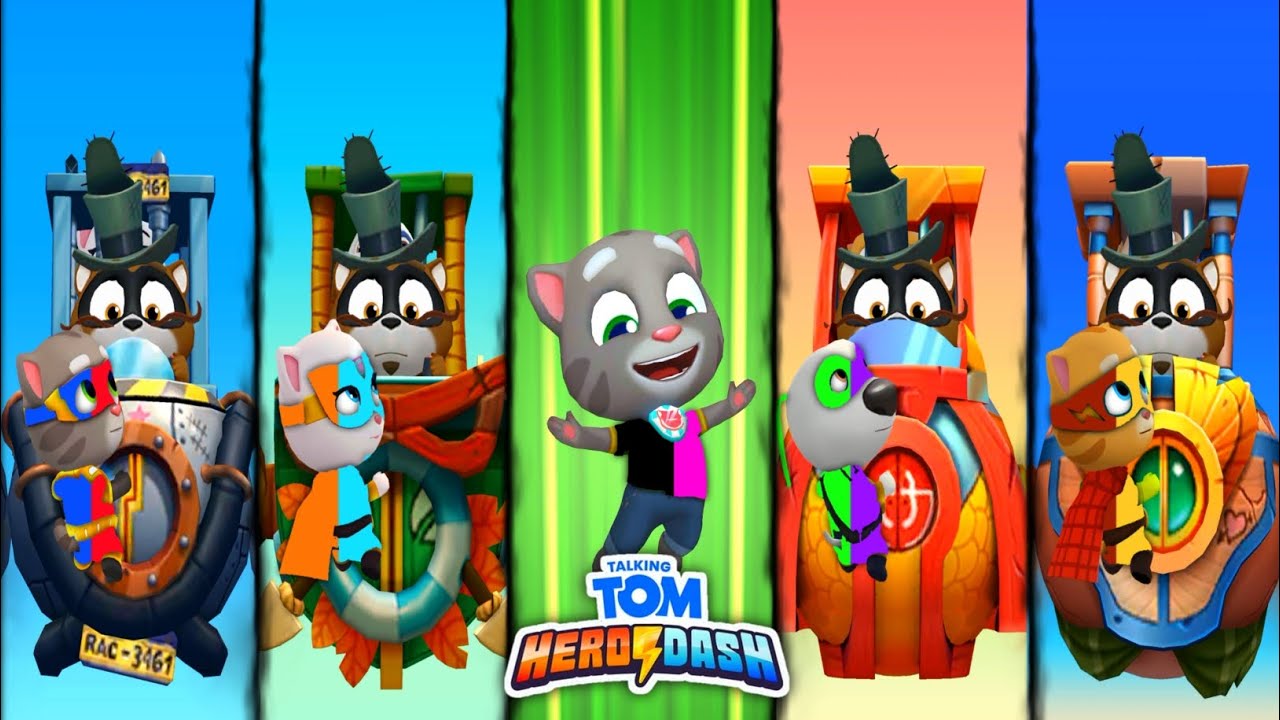 TALKING TOM HERO DASH + ALL SUPER HEROES DOUBLE COLOUR'S SUIT ...