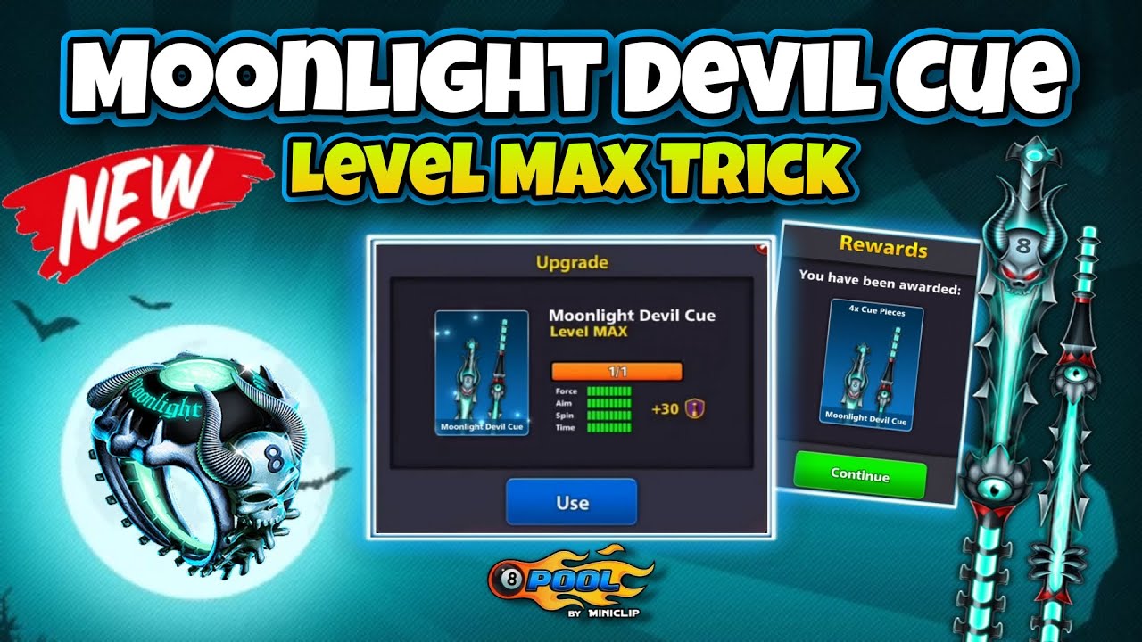 NEW MOONLIGHT DEVIL CUE LEVEL MAX TRICK 😱 MOONLIGHT WINSTREAK 💙 MOONLIGHT EVOLVING CUE PIECES ️💯 ...