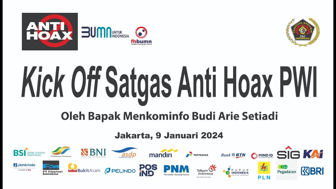 Kick Off Satgas Anti Hoax PWI - YouTube