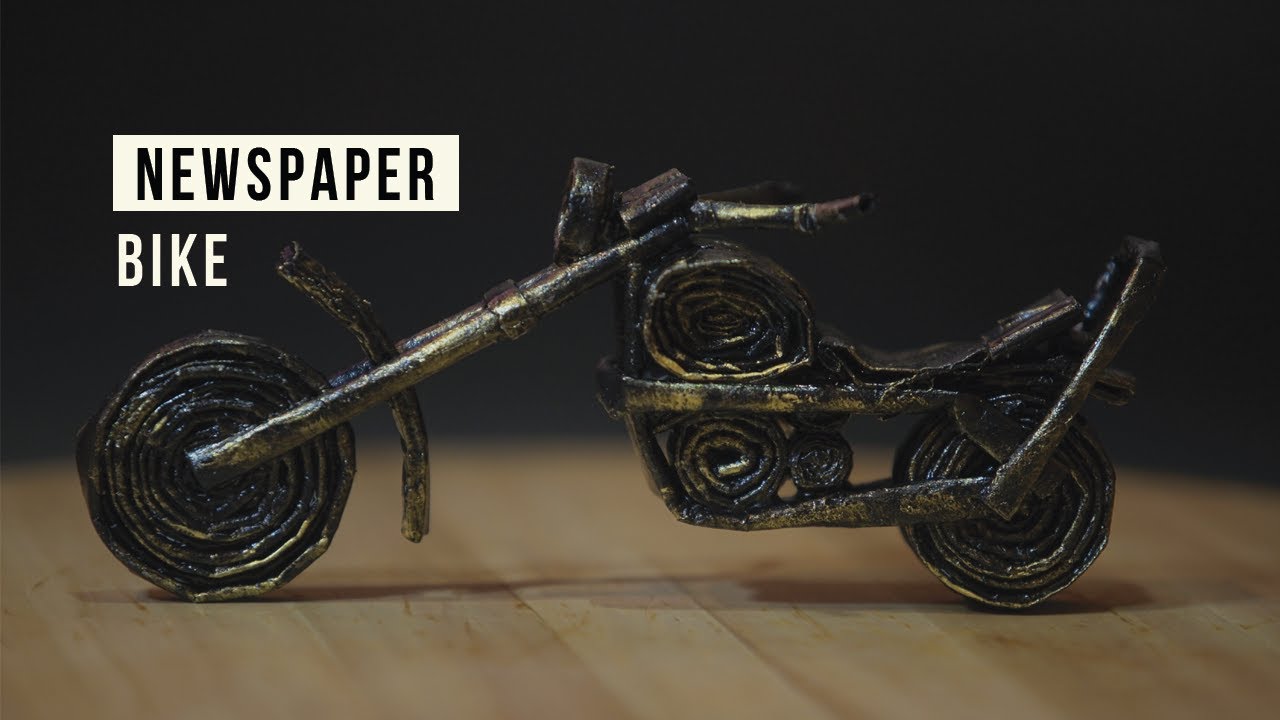 How to make a NEWSPAPER BIKE | Paper Craft | DIY NEWSPAPER CRAFT - YouTube