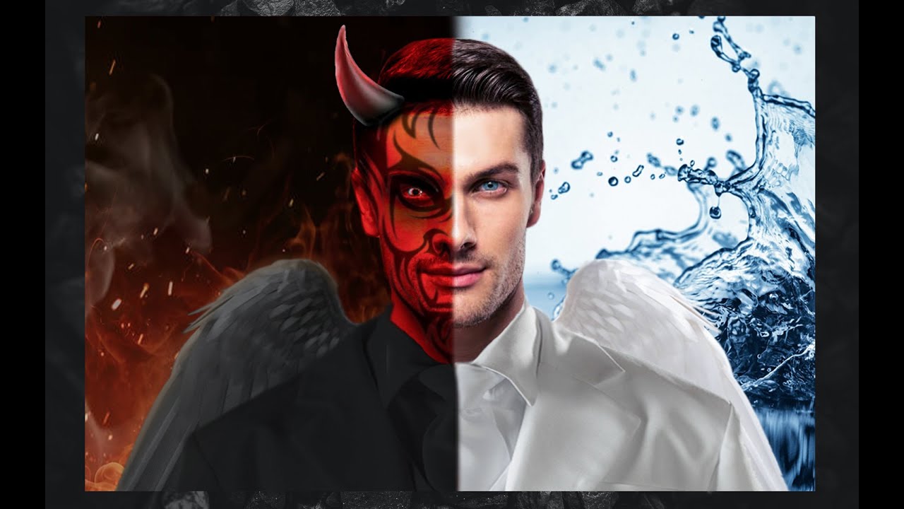 Two Face Angel & Devil Photoshop Tutorial - YouTube