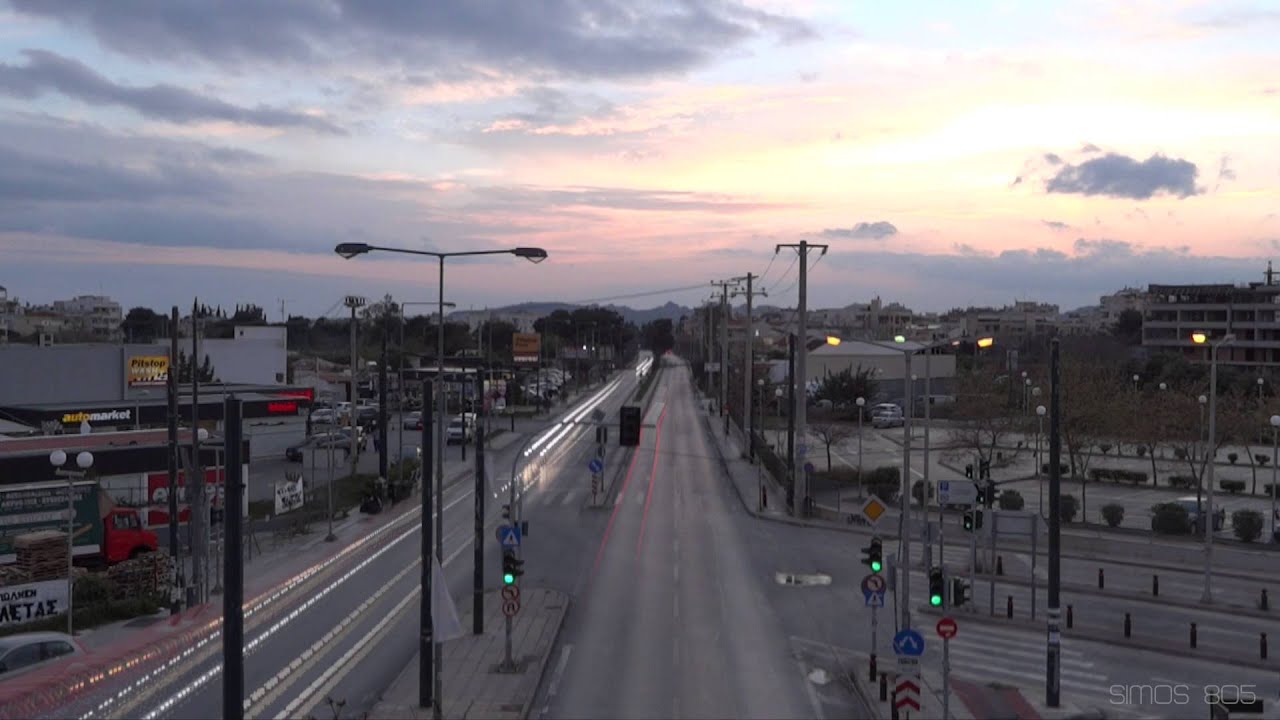 Street Time Lapse with Car Light Trails [60fps] - YouTube