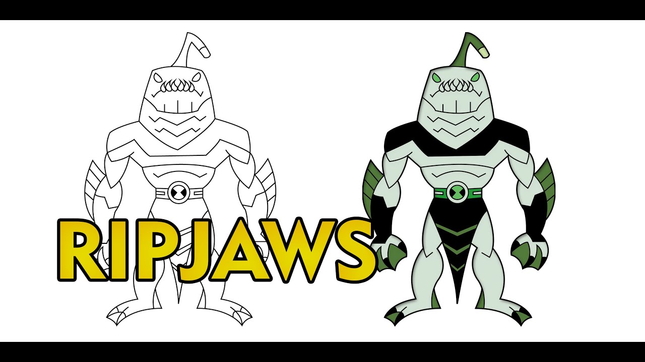 How To Draw Ben 10 | Ripjaws - YouTube
