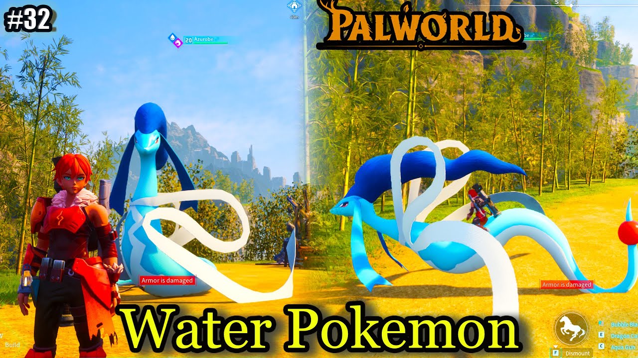 I Capture Water & Dark Type Pokemon In Palworld - Azurobe Water ...