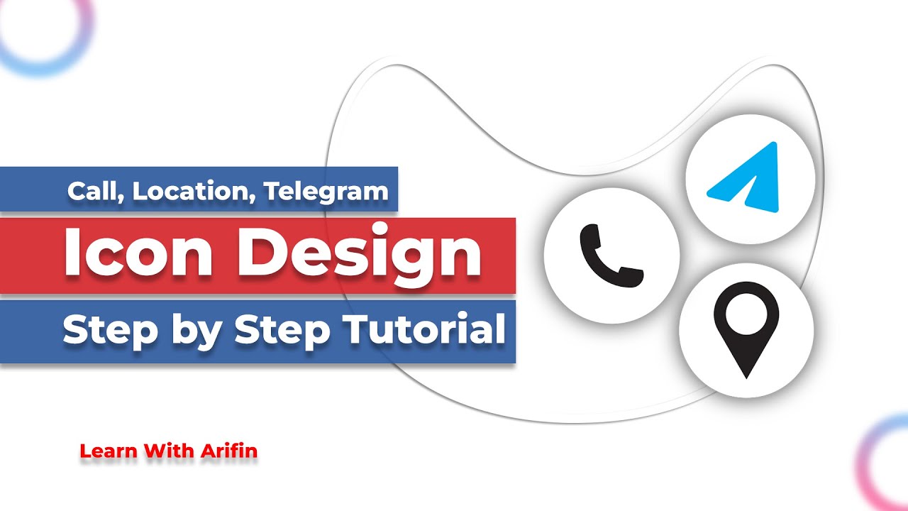Call Icon, Location Icon and Teligram Icon Design Step by Step - YouTube