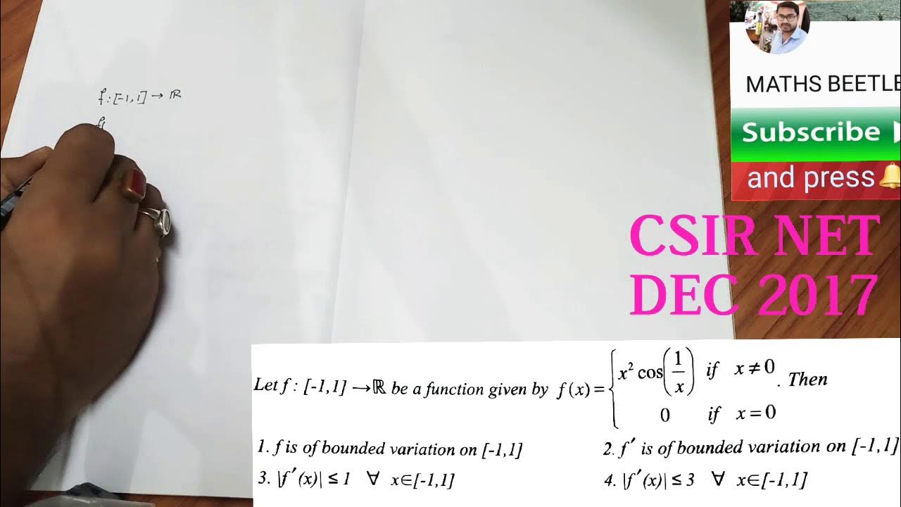 problem of function of BOUNDED VARIATION || real analysis ||CSIR NET d-2017 - YouTube