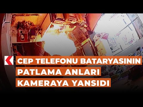 Cep telefonu bataryasının patlama anları kameraya yansıdı