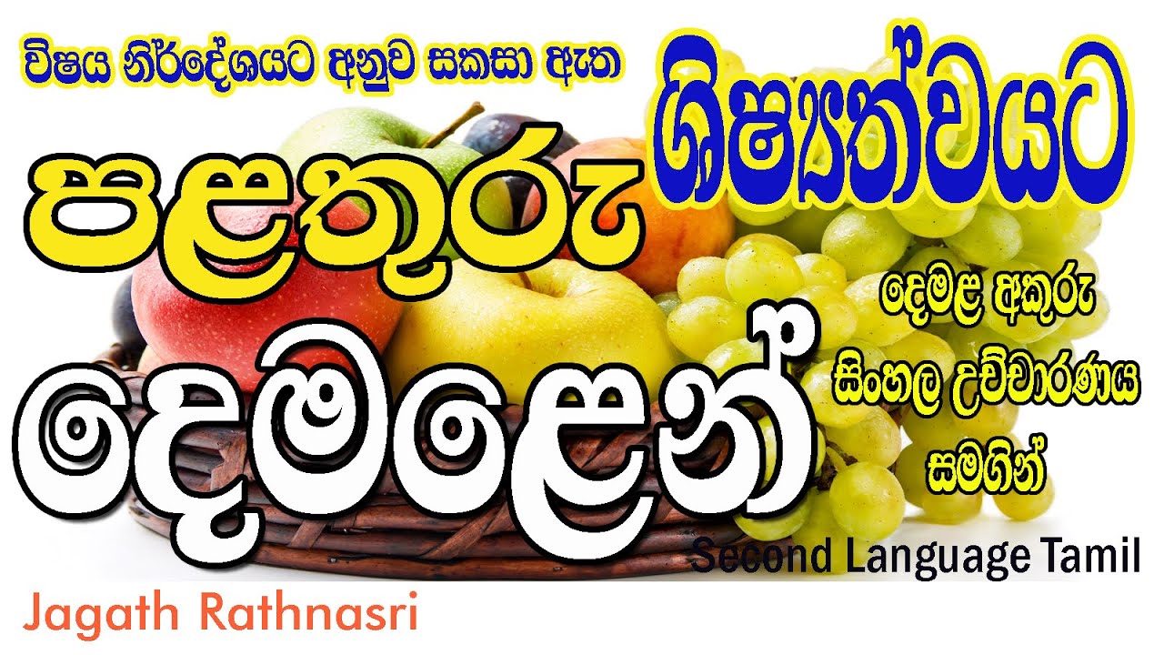 Palathuru Nam Demalen | පළතුරුවල නම් දෙමළෙන් | Tamil for Primary ...