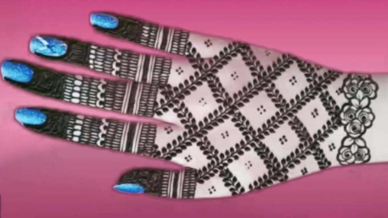 latest check pattern mehndi design for beginners | easy bridal mehndi ...