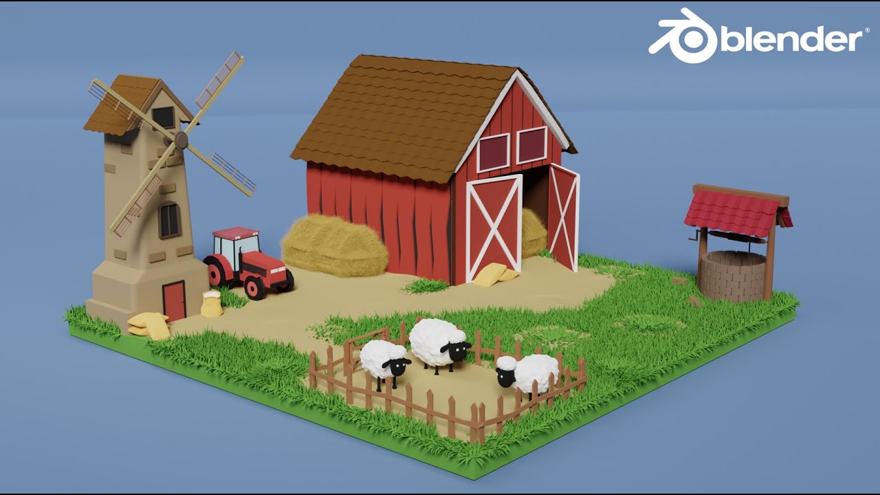 how to create a farm in blender/blender tutorial - YouTube