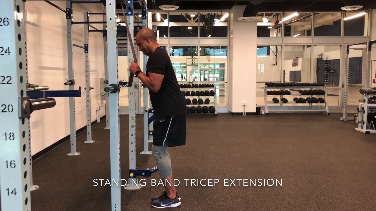 Standing Band Tricep Extension - YouTube