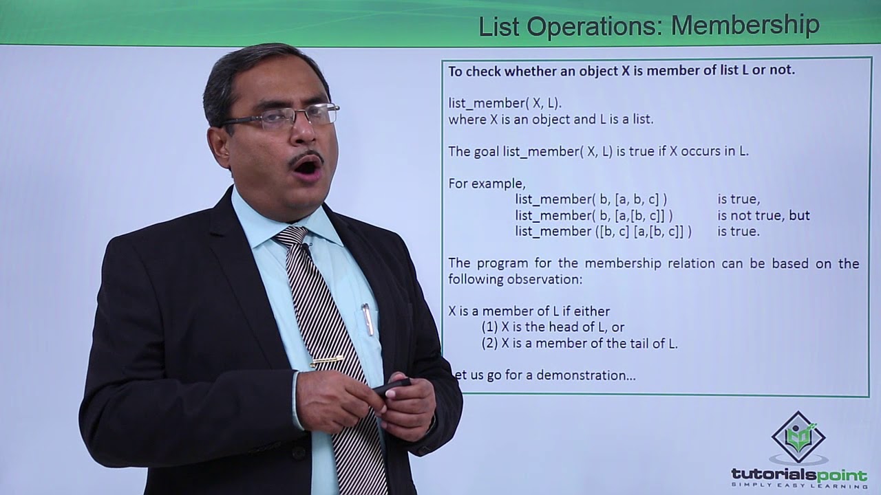 Prolog - List Operations Membership - YouTube