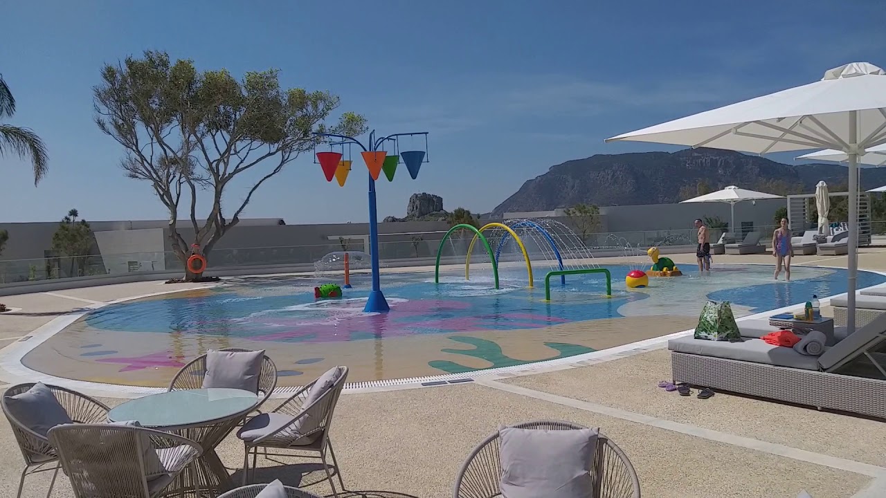 Splash pool Ikos Aria Hotel in Kos, Greece - YouTube