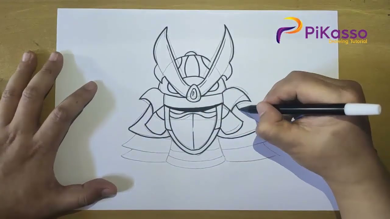 Samurai Mask Drawing