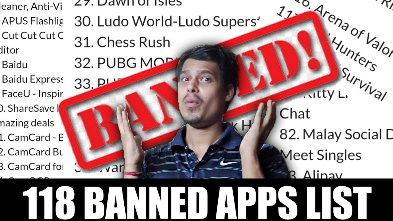 118 Chinese Banned apps list | Banned Apps list | Full details - YouTube