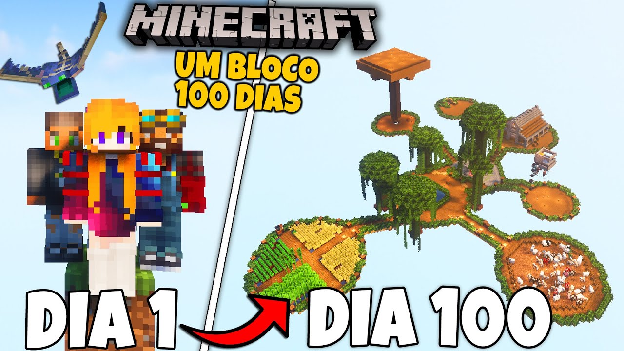 Sobrevivemos 100 Dias Em Trio Em Um Bloco No Minecraft Youtube