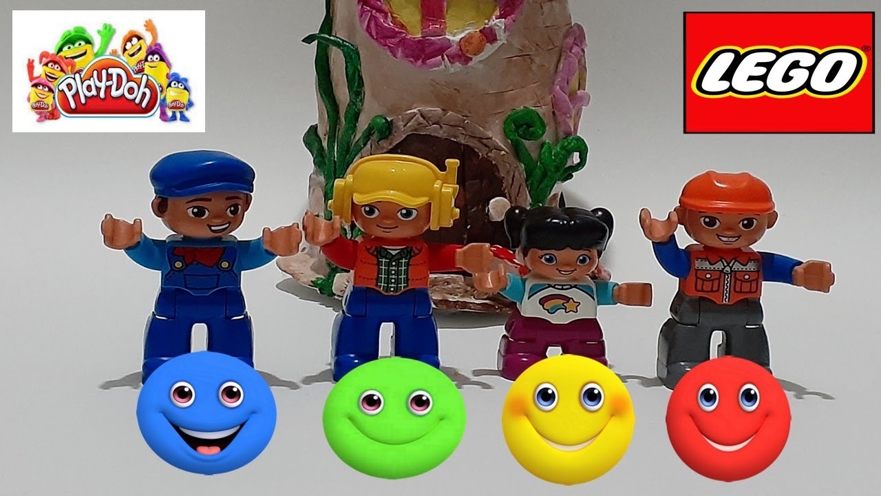 Learn Colors with Lego and Play-Doh (Funny Cartoon) - YouTube