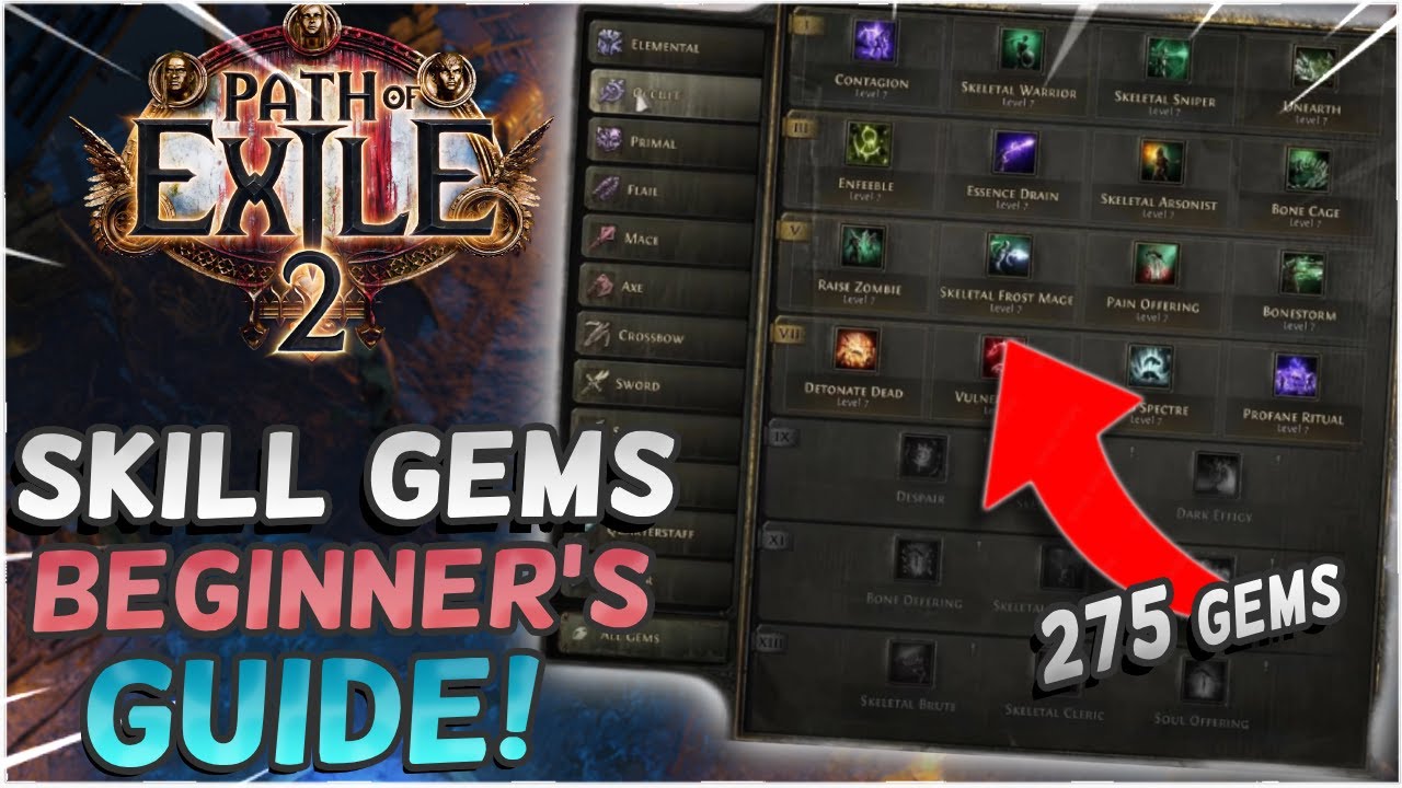 How SKILL GEMS WORK in Path of Exile 2 Beginners Guide! - YouTube