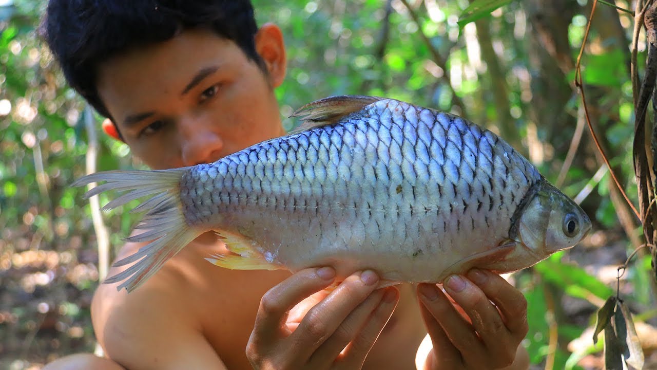 Cooking Fish Sour Soup Recipe In Forest Eating Delicious - YouTube