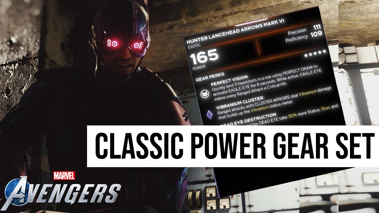 Marvel's Avengers - Gear Guide: Hawkeye - Classic Power Gear Set - YouTube