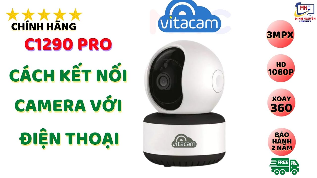 [Chính Hãng] Camera Ip WiFi Vitacam C1290 Pro - 3.0Mpx Ultra HD 1296P ...