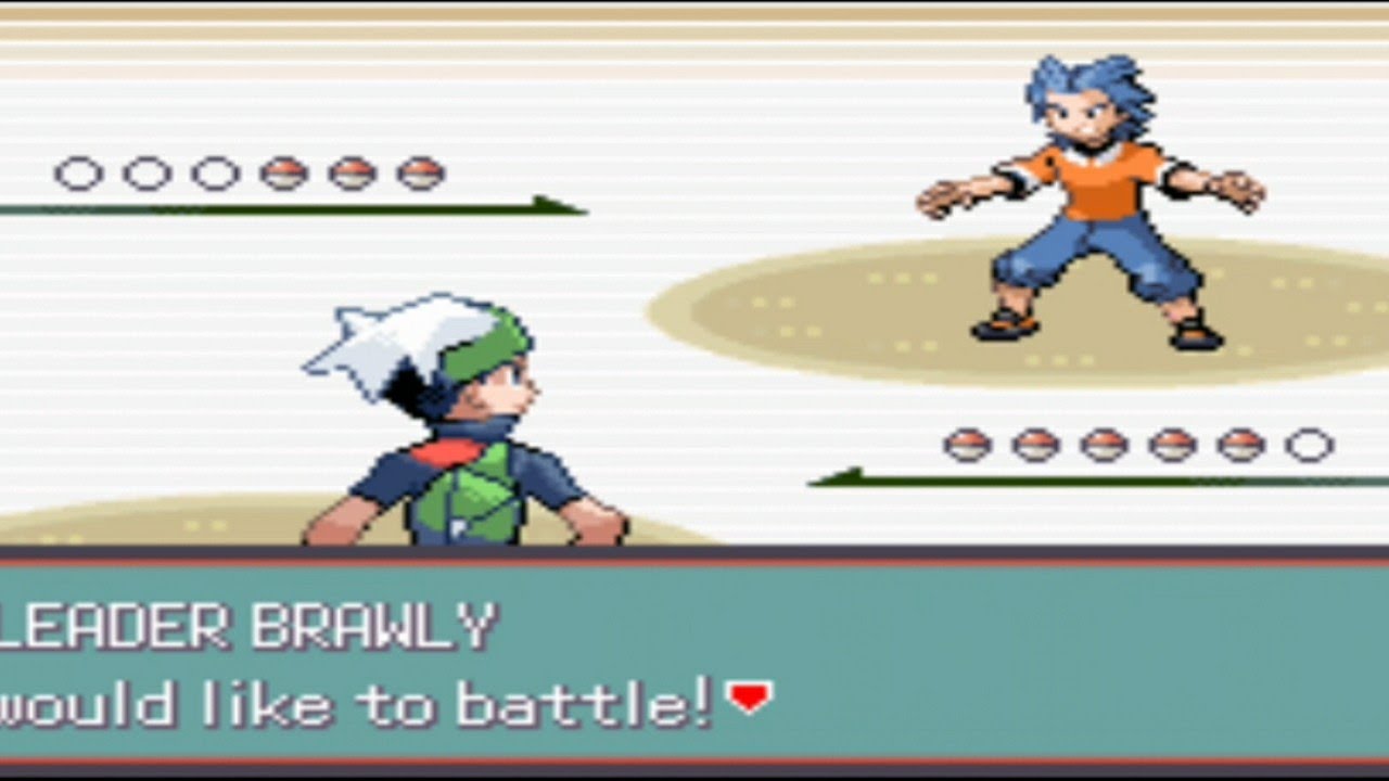Pokemon Emerald - Dewford Gym Leader Battle: Brawly - YouTube