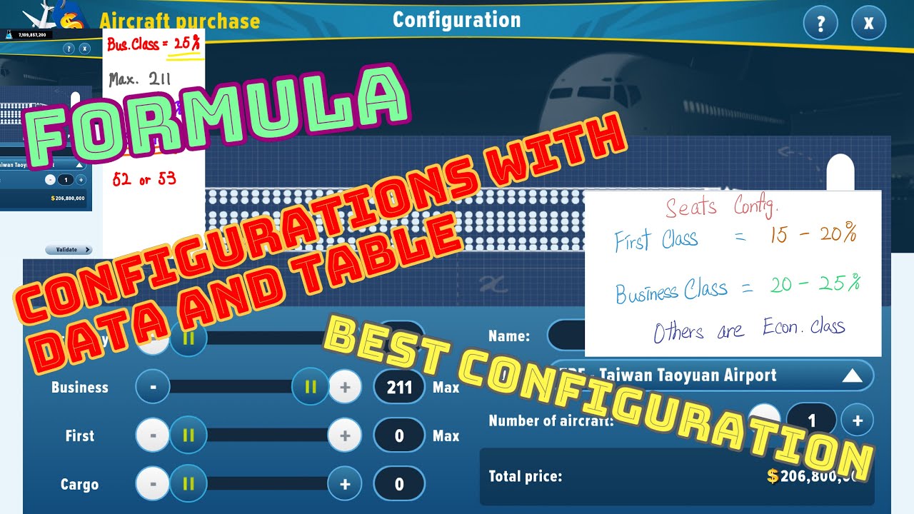 Airlines Manager | Aircrafts Configurations | Best Configuration with ...