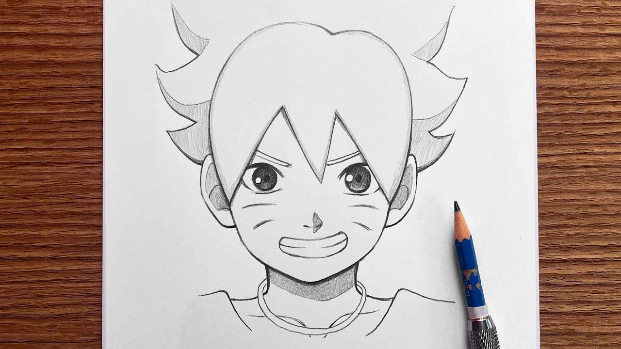Easy anime drawing | how to draw Boruto - [Boruto] step-by-step - YouTube