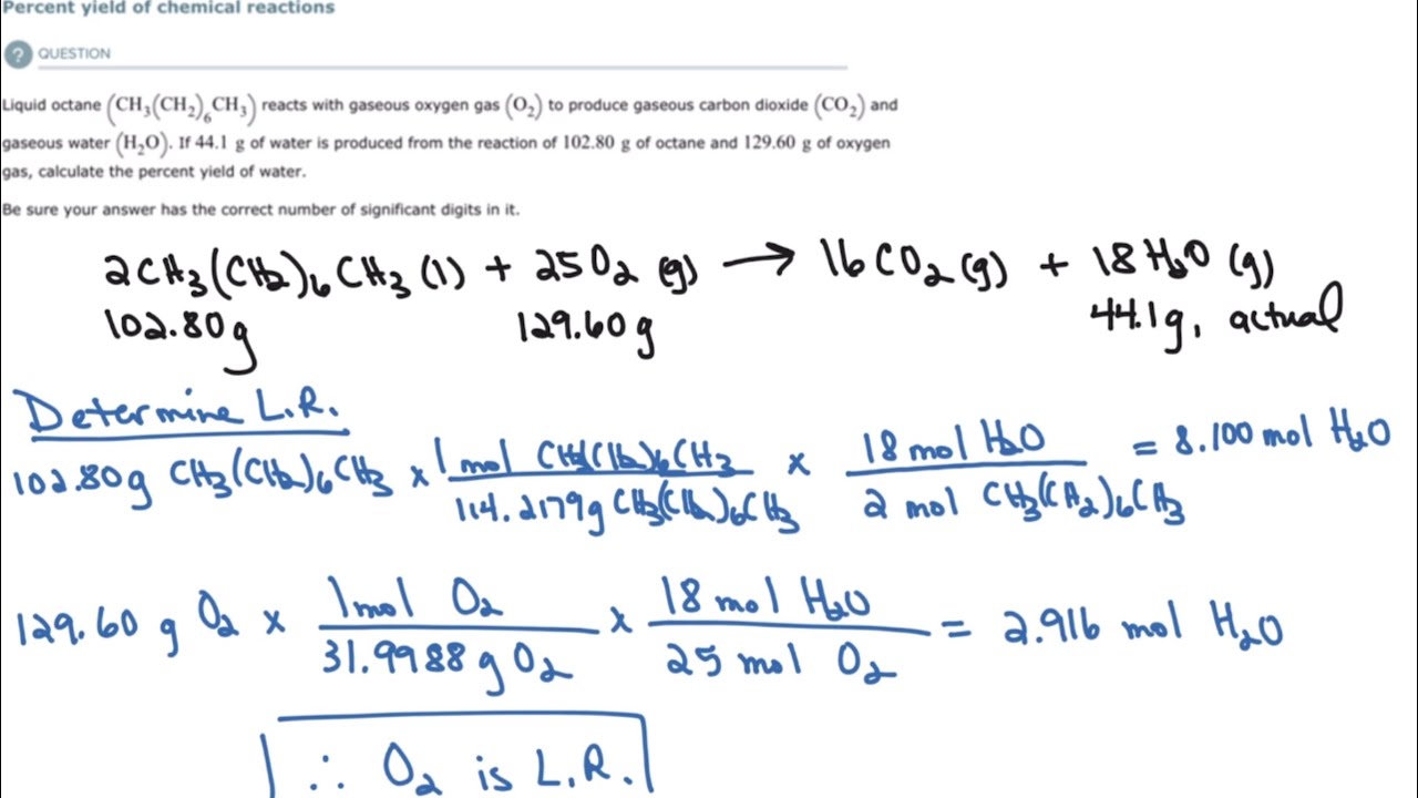 ALEKS: Percent Yield of Chemical Reactions - YouTube