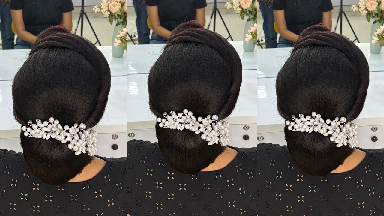 Advance hairstyle by Arshhairstylist flat bun - YouTube