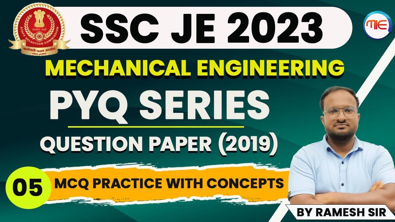 SSC JE 2023 Mechanical | SSC JE Mechanical PYQ Series | SSC JE 2019 ...