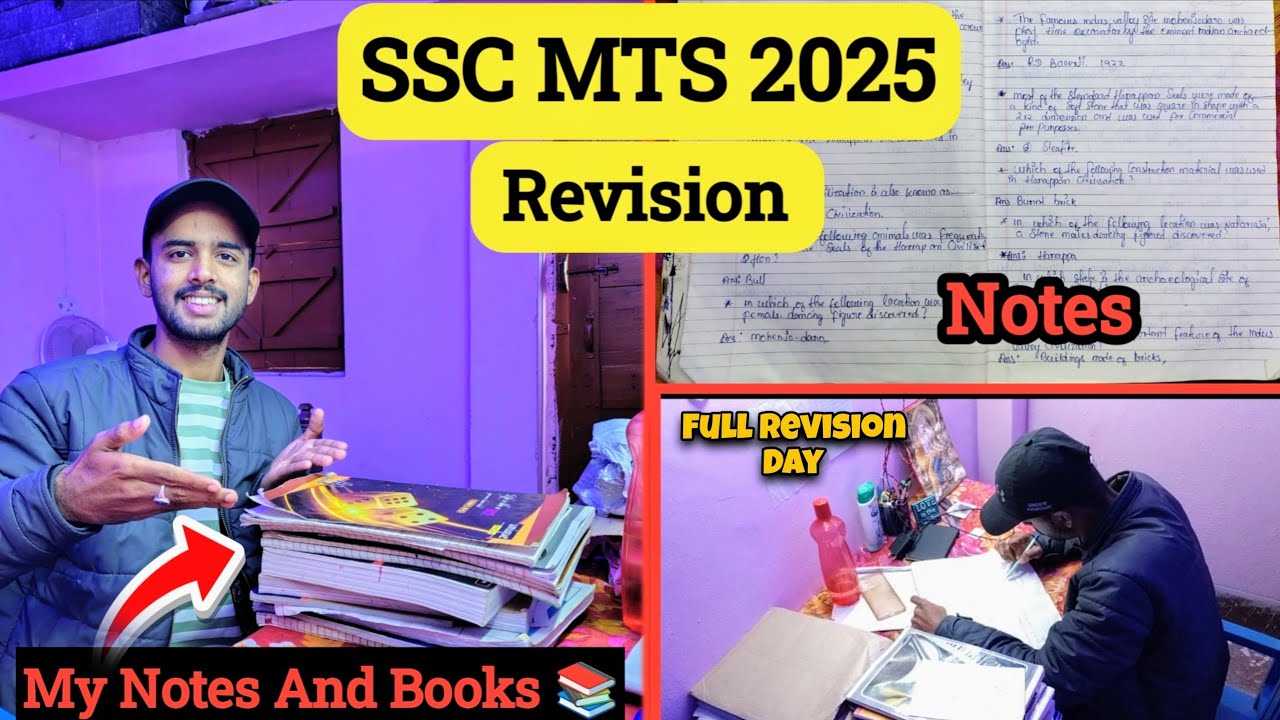 SSC MTS 2025 Revision Day 1 , My Notes and Books 📚 #sscexam2025 # ...