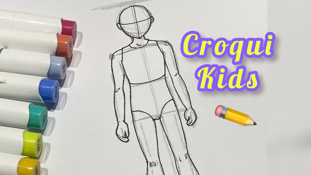 Aprenda a desenhar um croqui Kids fácil #comodesenhar #croquidemoda ...