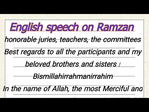 Best English Speech On Ramzan ul mubarak | English speech on Ramadan - YouTube