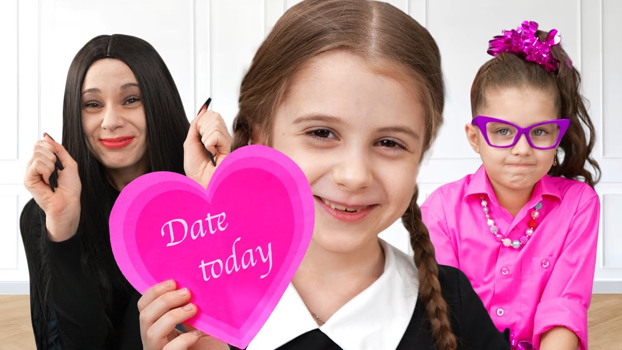 Eva and funny challenges with Wednesday - YouTube