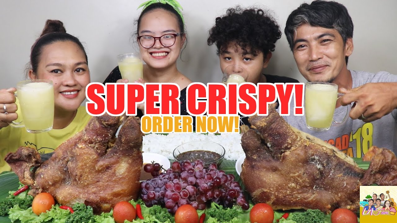 SUPER CRISPY ULO NG BABOY (PORK HEAD)! FILIPINO MUKBANG W/ LAFAM! - YouTube