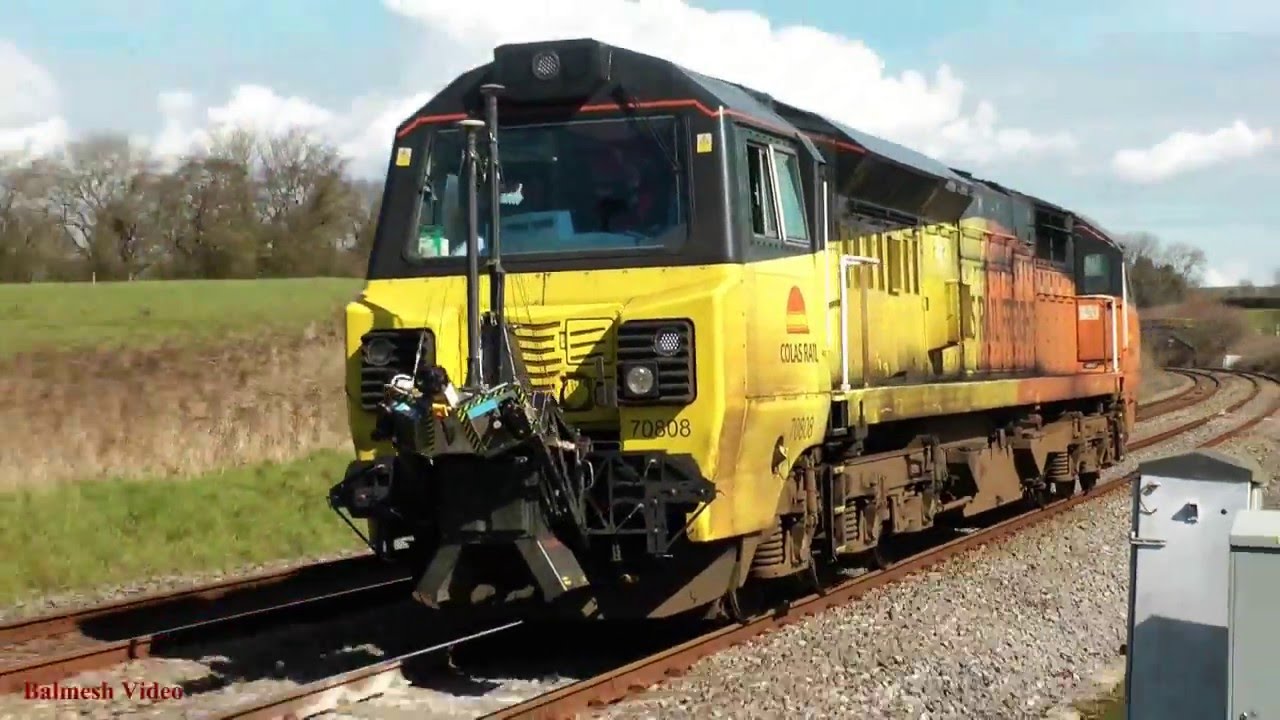 "Yellow Peril" HST and Class 70 Pass near Carmarthen. - YouTube