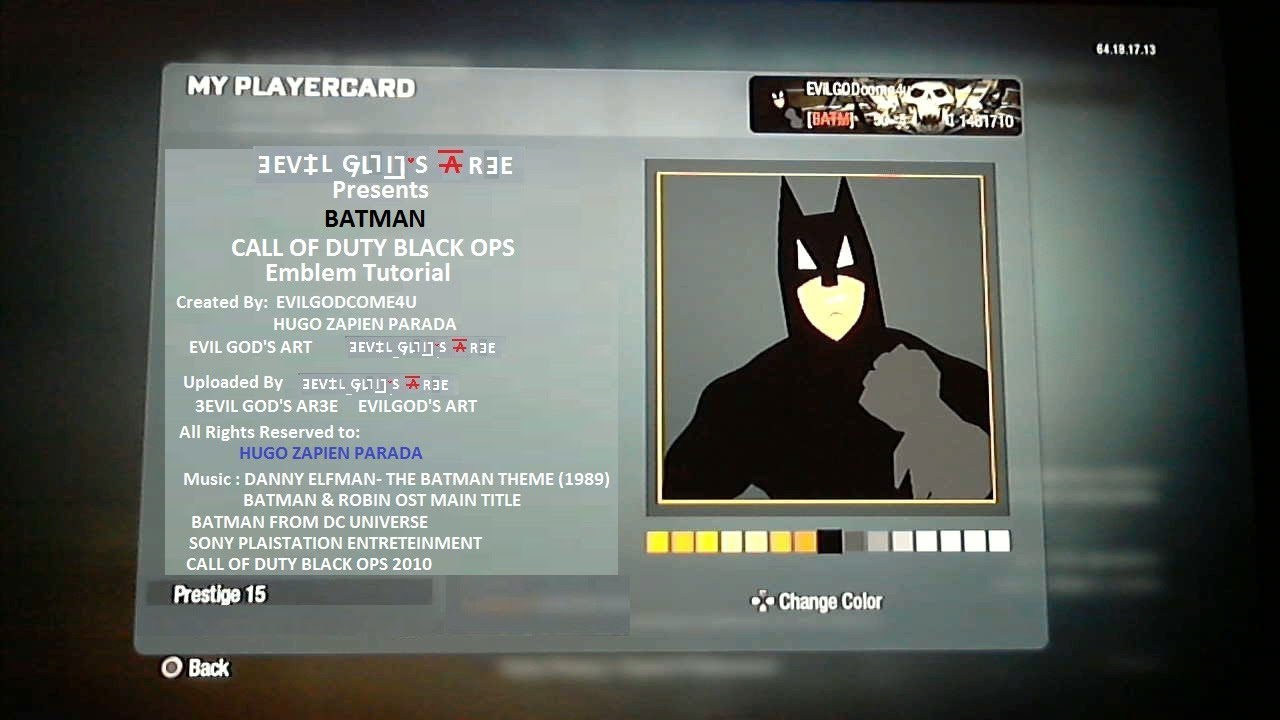 BATMAN call of duty black ops emblem tutorial - YouTube