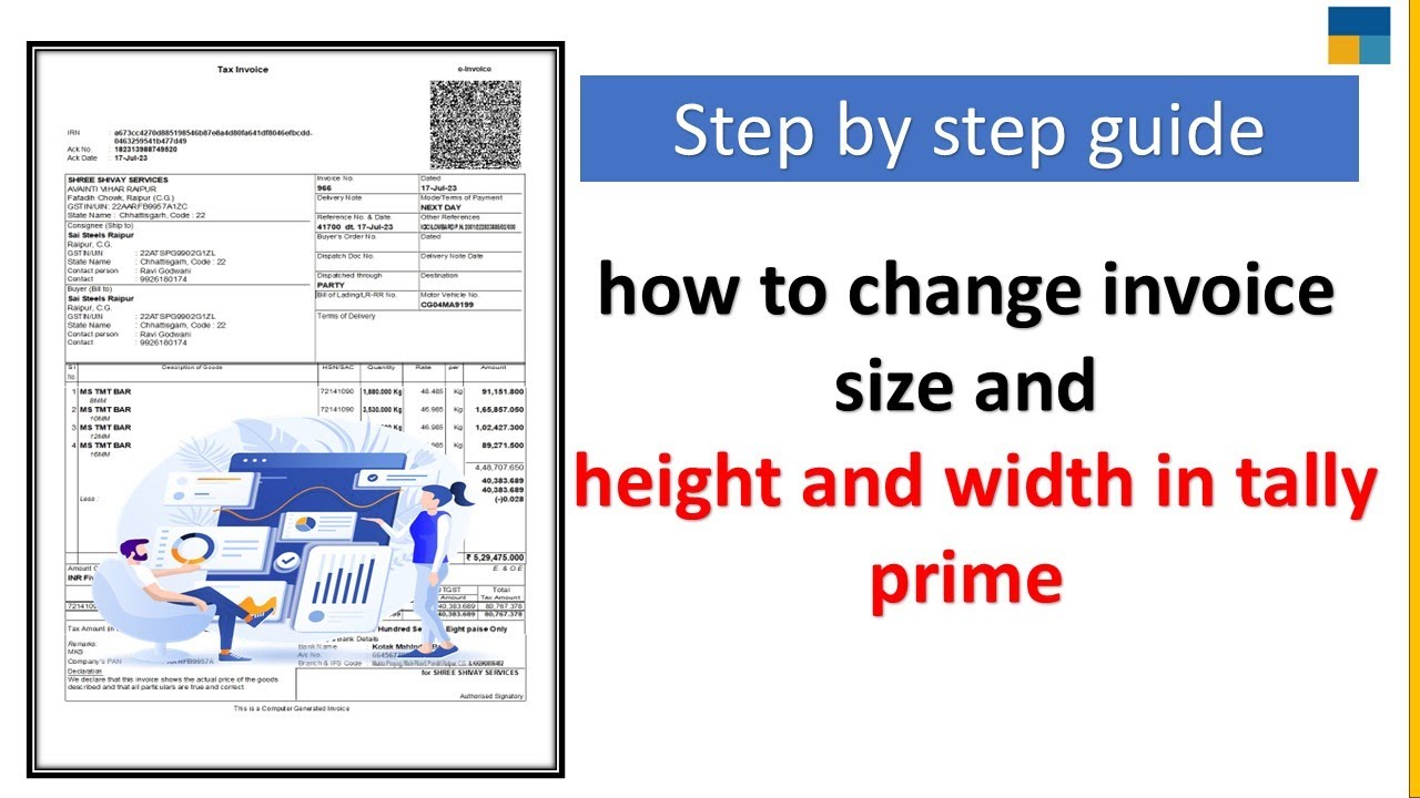 how to change invoice size in tally prime or Height and width in Tally ...