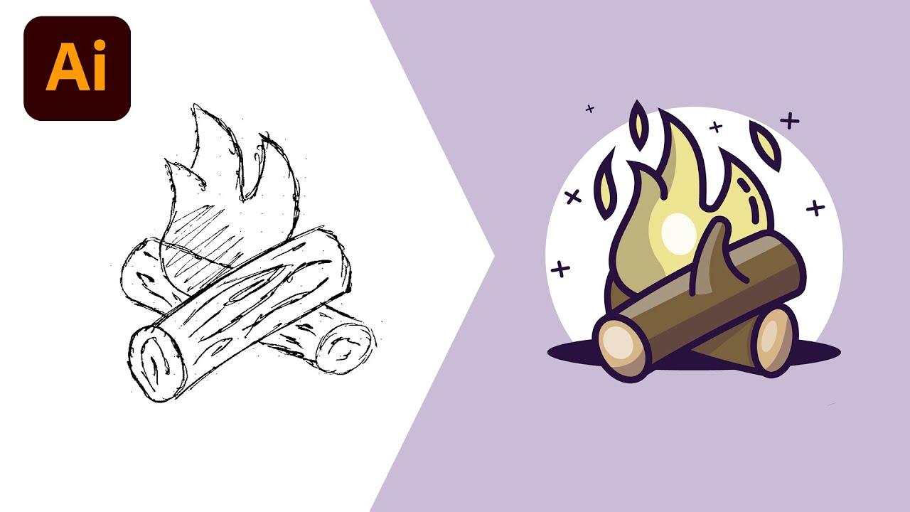 Sketch to Vector (Adobe Illustrator iPad) - YouTube