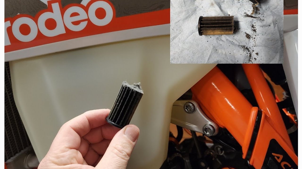 KTM In Tank Fuel Filter Condition After 40 hours / Cut Open Inspection ...