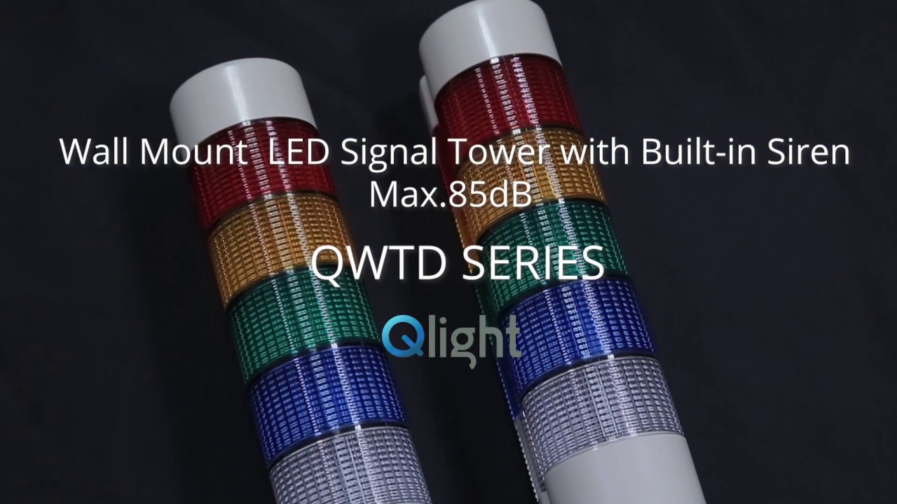 Qlight - QWTD Series, Wall Mount LED Signal Tower with Built-in Siren ...