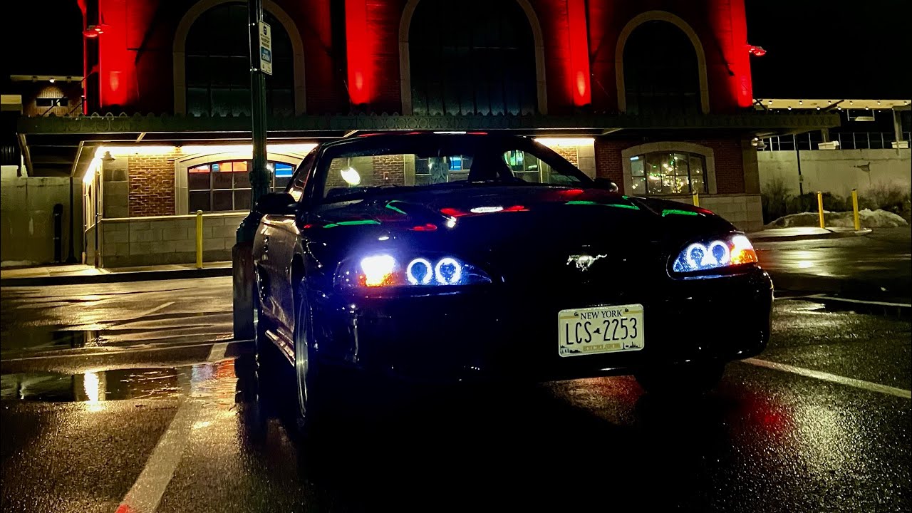 NIGHT DRIVE Through SNOW in My MUSTANG GT... - YouTube