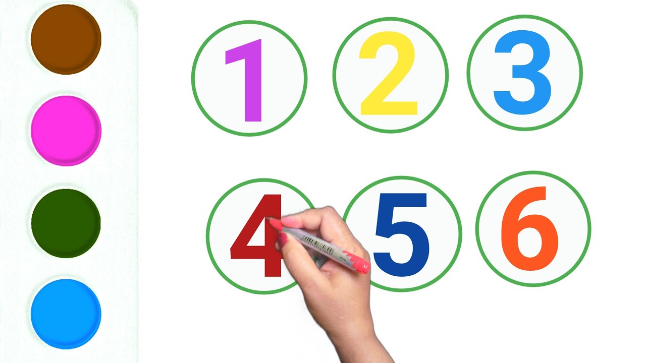123, 1 to 6 counting numbers, toddlers, phonics song,color name - YouTube