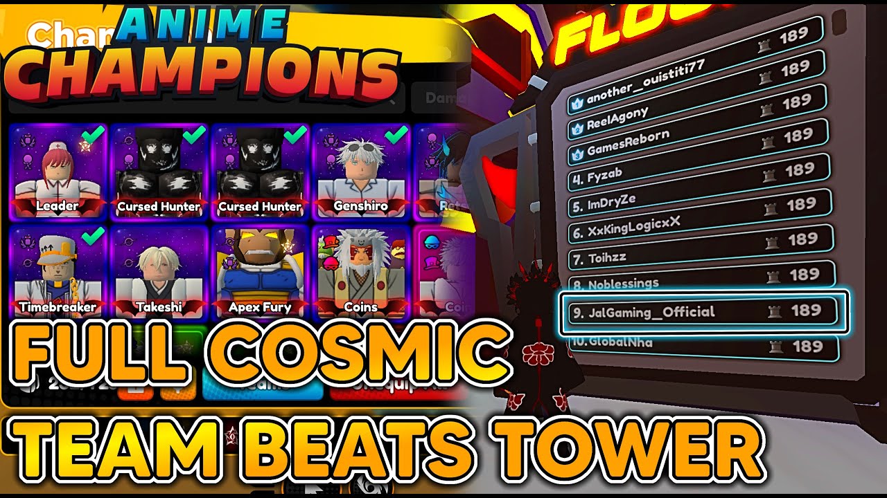 I BECAME TOP 10 LEADERBOARD PLAYER | FULL COSMIC TEAM BEATS TOWER In ...
