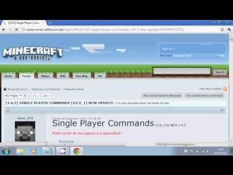 Minecraft Single Player Commands Tutorial Beta 1.6.5 - YouTube