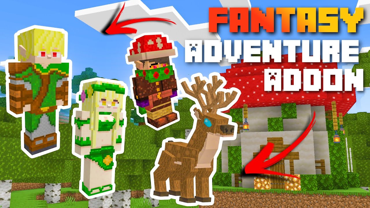 FANTASY ADVENTURE ON MCPE! • Fantasy Addon MCPE • ElfCraft Addon Fantasy - YouTube