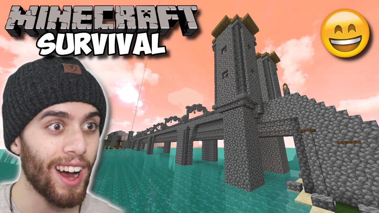 Working On My GIANT OCEAN BRIDGE In Minecraft!!! - Minecraft Survival ...